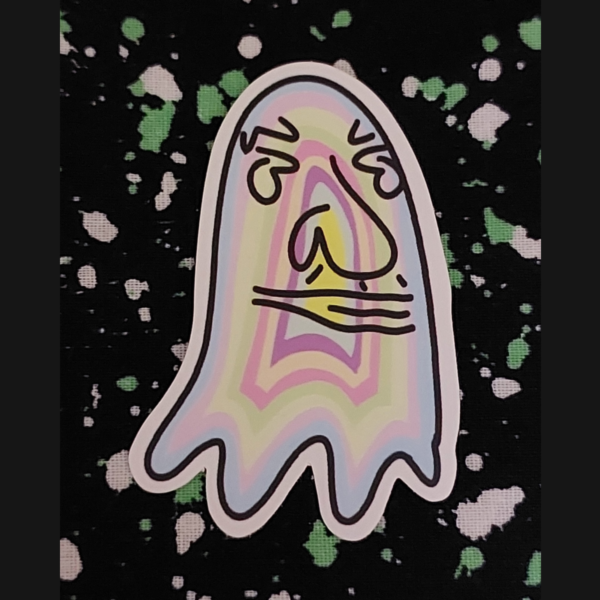 Trippy Ghost Sticker - Miss Sombre - New Zealand